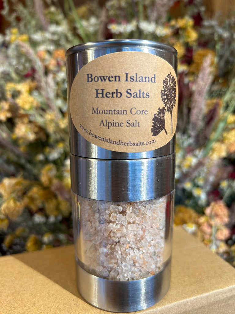 Mountain Core Alpine Salt - Stainless Steel Mill – Bowen Island Herb Salts